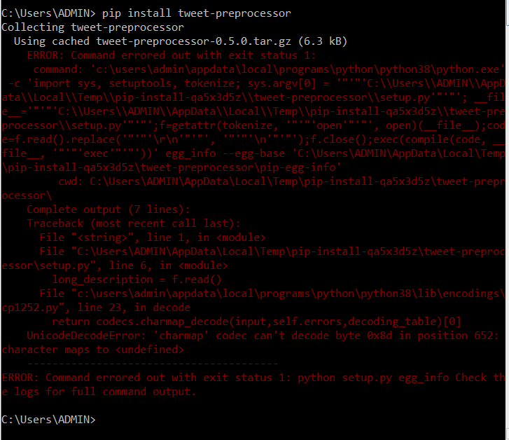 module 'preprocessor' has no attribute 'clean' · Issue #10 · s ...