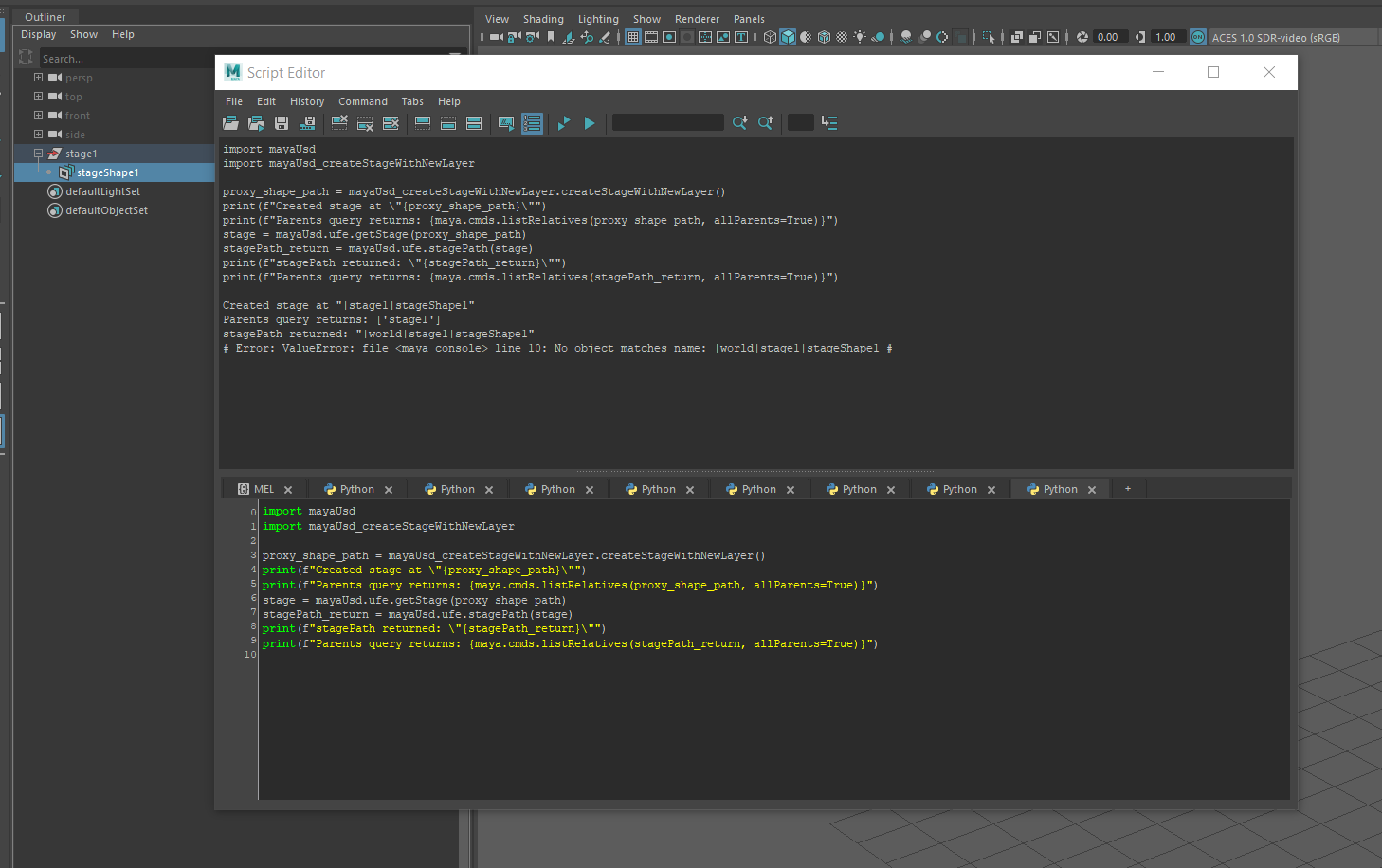 mayaUsd.ufe.stagePath() returns incorrect value · Issue #2765 · Autodesk/maya-usd · GitHub