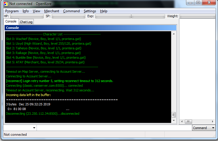 Incoming data left in the buffer: 0> 81 00 08 · Issue #3006 · OpenKore/openkore · GitHub