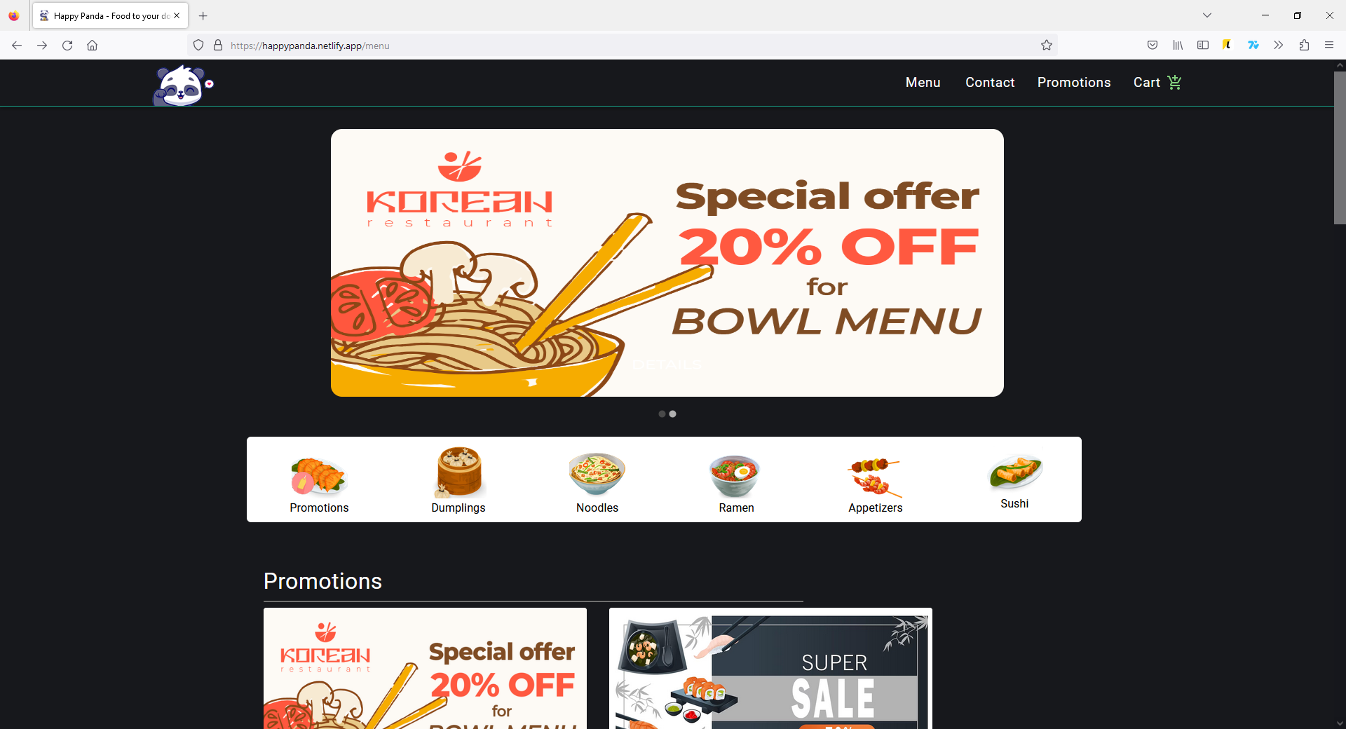 GitHub - LainonShiraya/HappyPanda: A website application for asian cousine restaurant