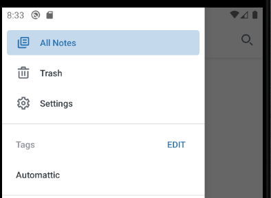Add hint text to navigation drawer · Issue #913 · Automattic/simplenote-android · GitHub
