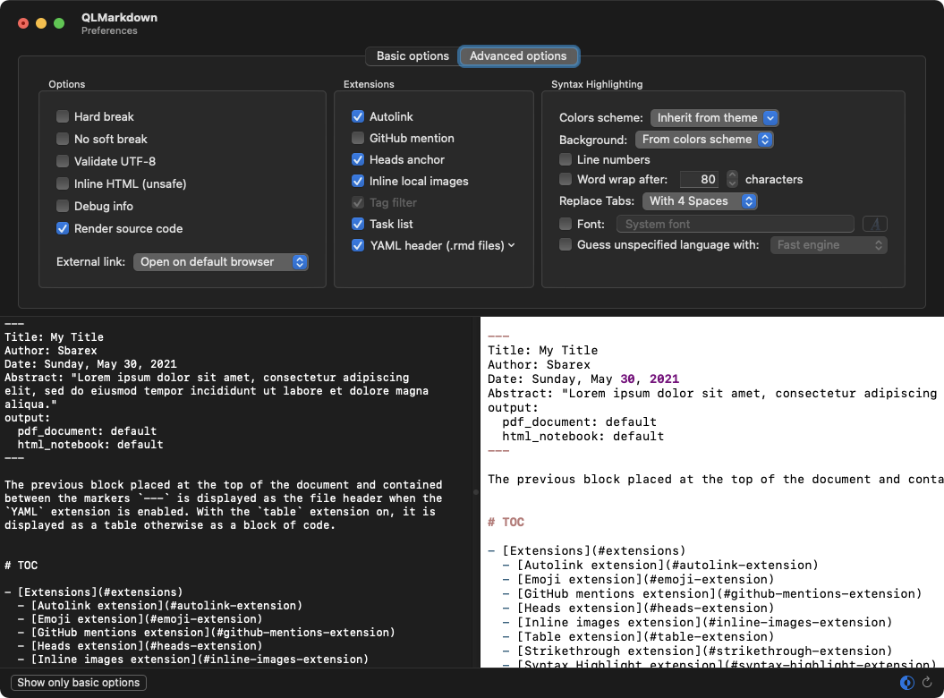 Add support for previewing .md / .markdown files (as syntax highlighted code, not rendered html ...