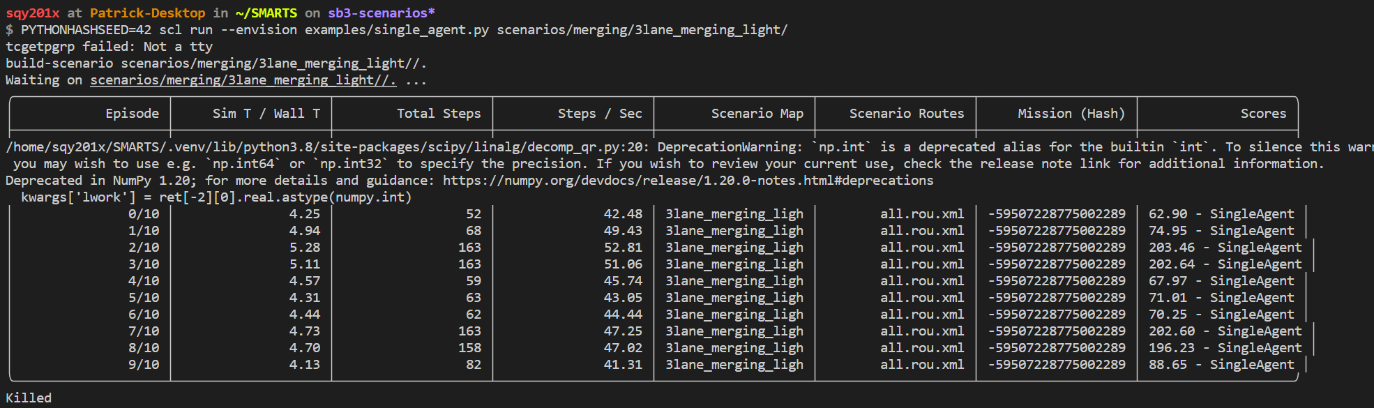 Non-deterministic results of same simulation for two times · Issue #1426 · huawei-noah/SMARTS ...