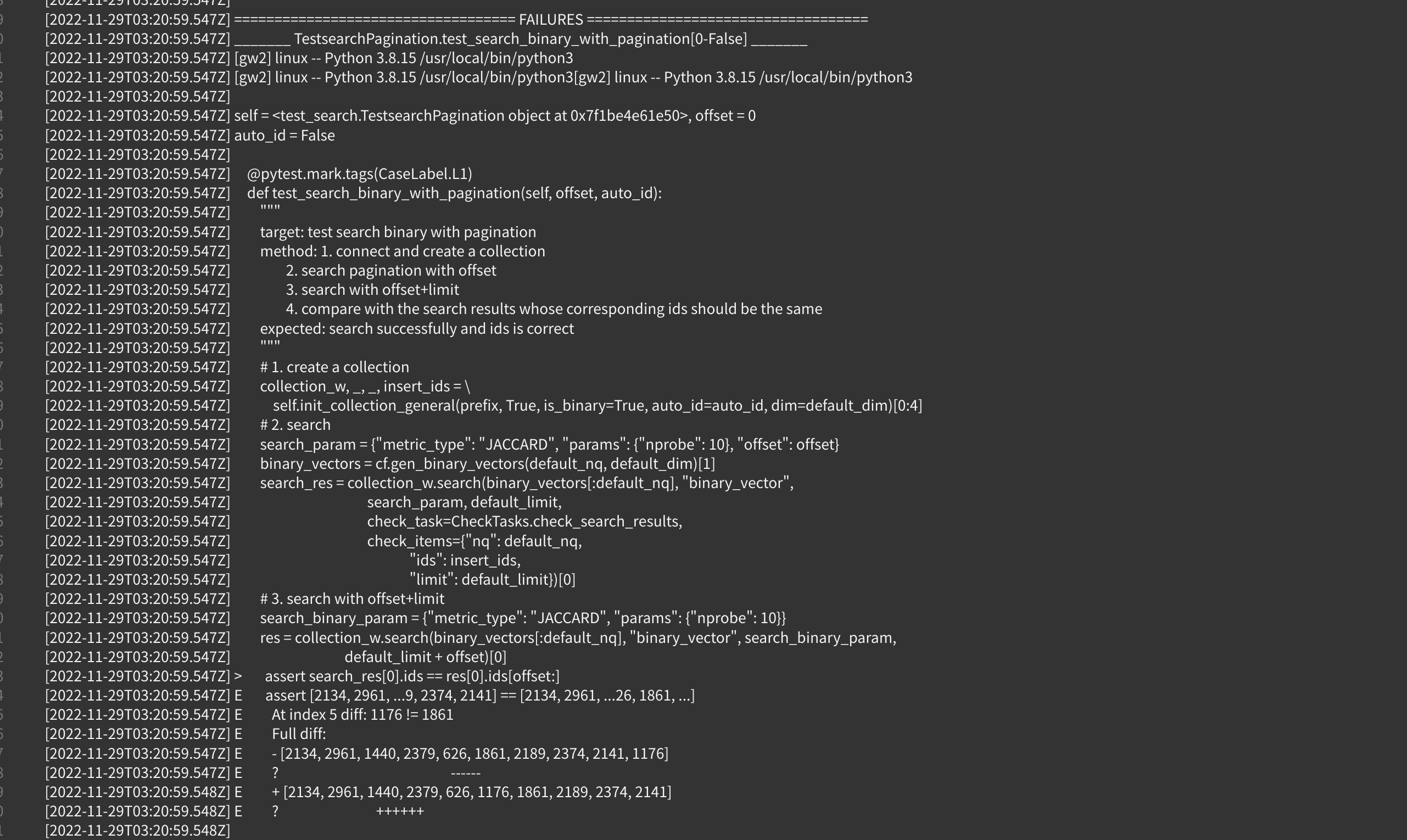 [Bug]: [Nightly]Search pagination occasionally failed with ids unmatched · Issue #20767 · milvus ...
