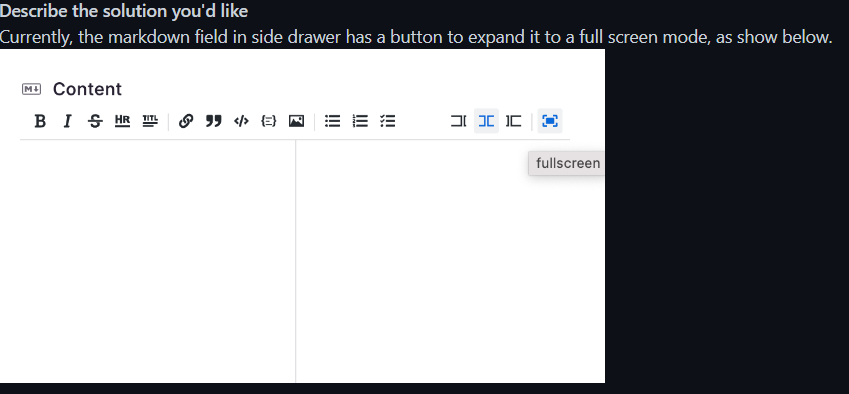 Richtext field needs a full screen mode, similar to markdown fieldtype · Issue #752 · rowyio ...