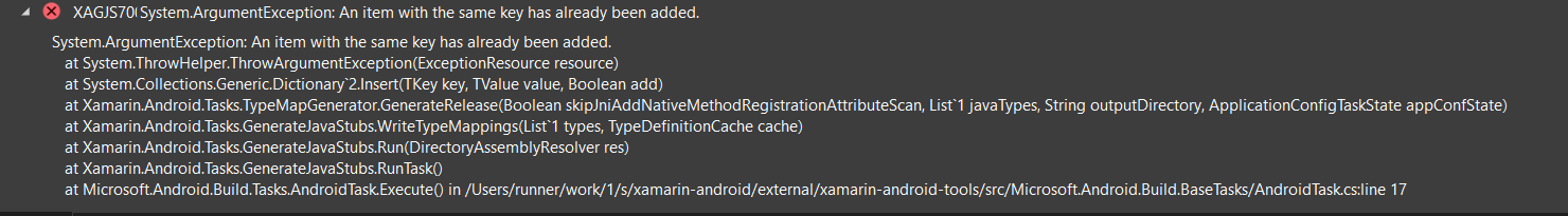 Update Vs To Version 1740 Preview 20 Causes Could Not Find Android
