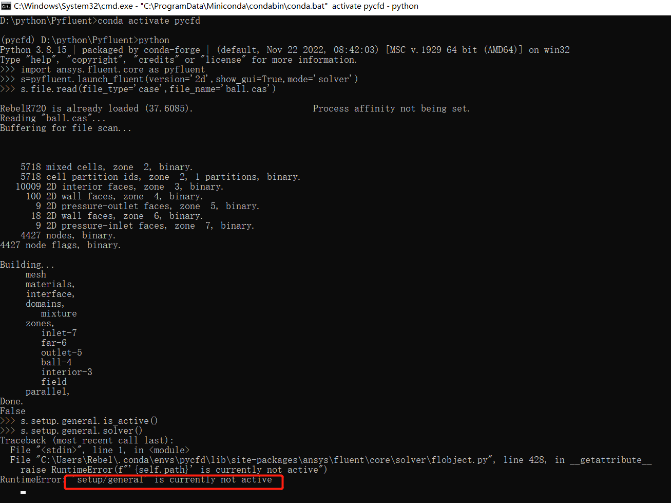 Bug located in "solver.setup.general" · Issue #1256 · ansys/pyfluent · GitHub