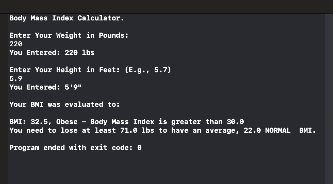 GitHub - patybn3/C_BMI_calculator: This program takes the user's height ...