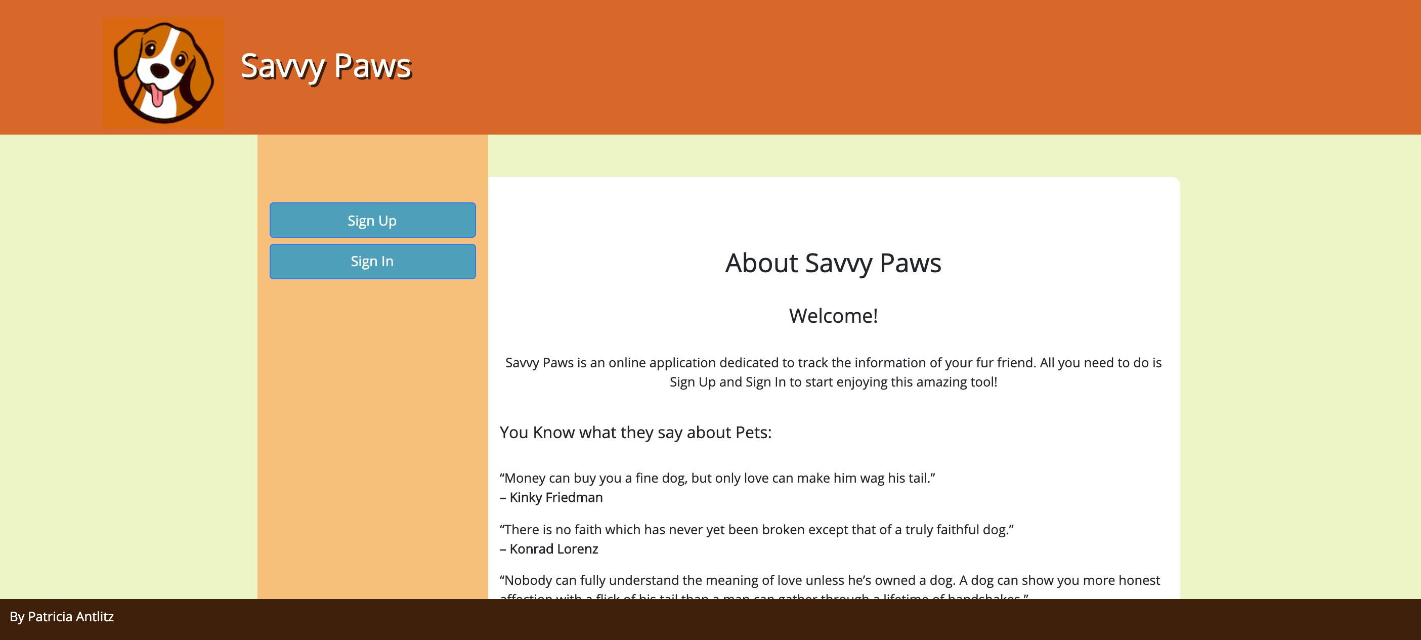 GitHub - patybn3/Savvy-Paws-Client: Front-end repository for web application Savvy Paws.
