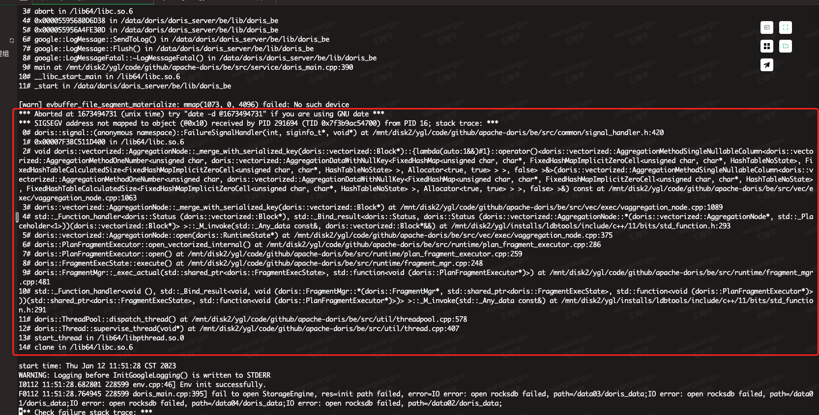 [Bug] BE crash unexpected · Issue #15865 · apache/doris · GitHub