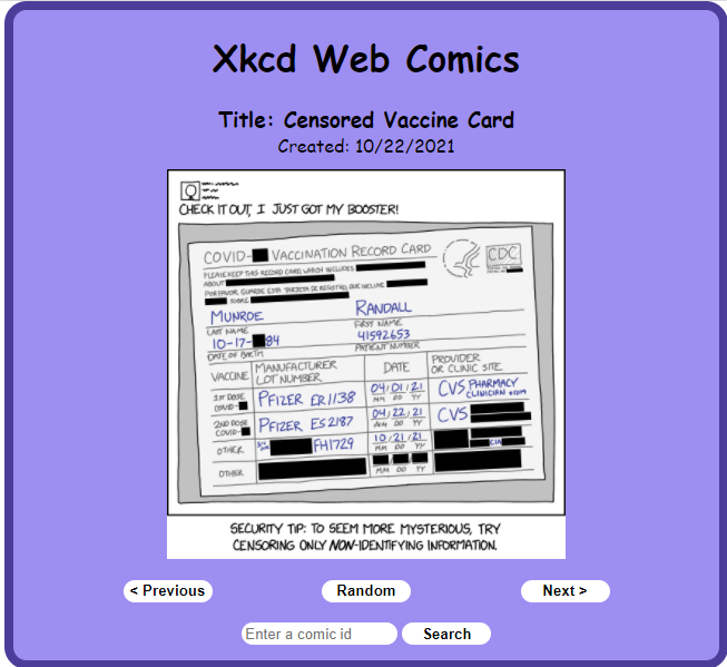 GitHub - Shotamax95/xkcd-web-comic-project