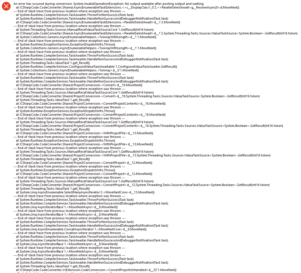 Exception on converting VB project to C# · Issue #554 · icsharpcode/CodeConverter · GitHub
