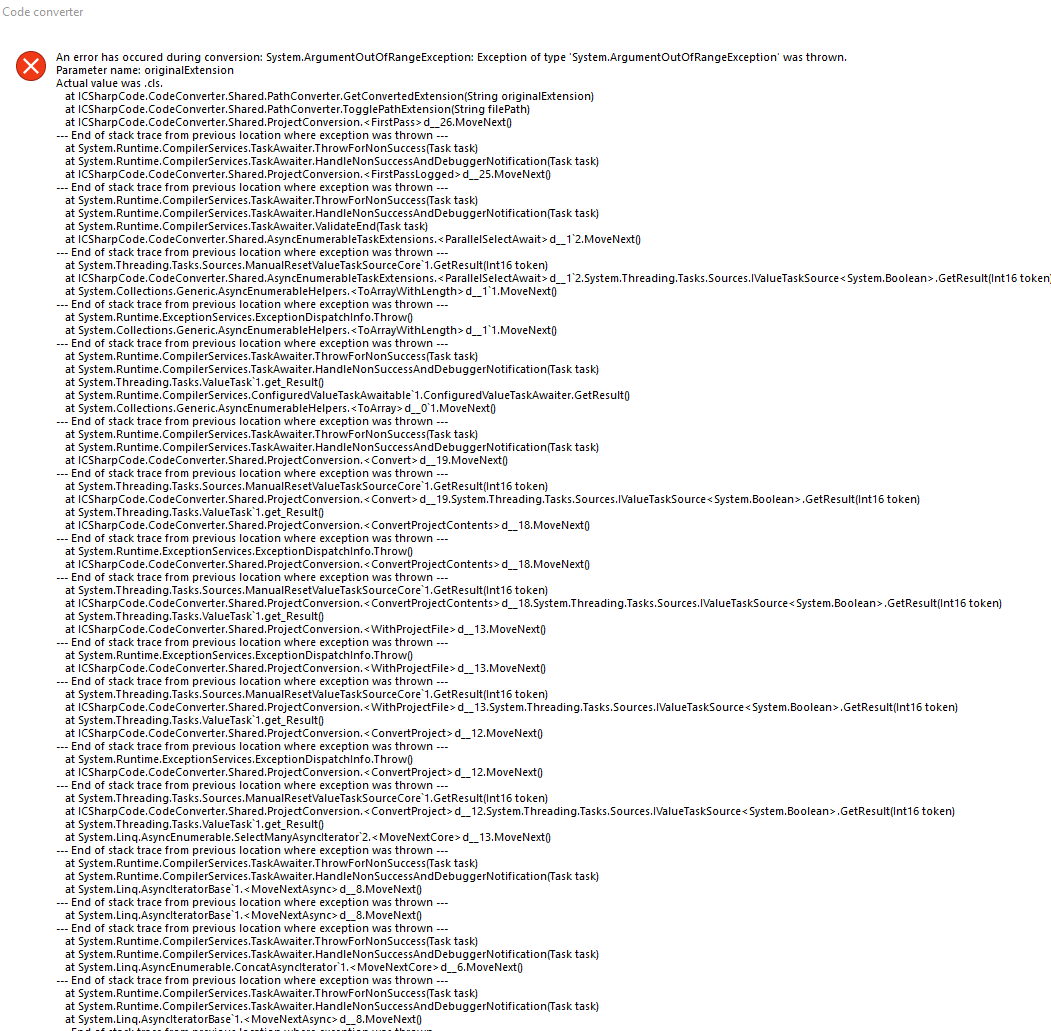 Exception on converting VB project to C# · Issue #554 · icsharpcode/CodeConverter · GitHub
