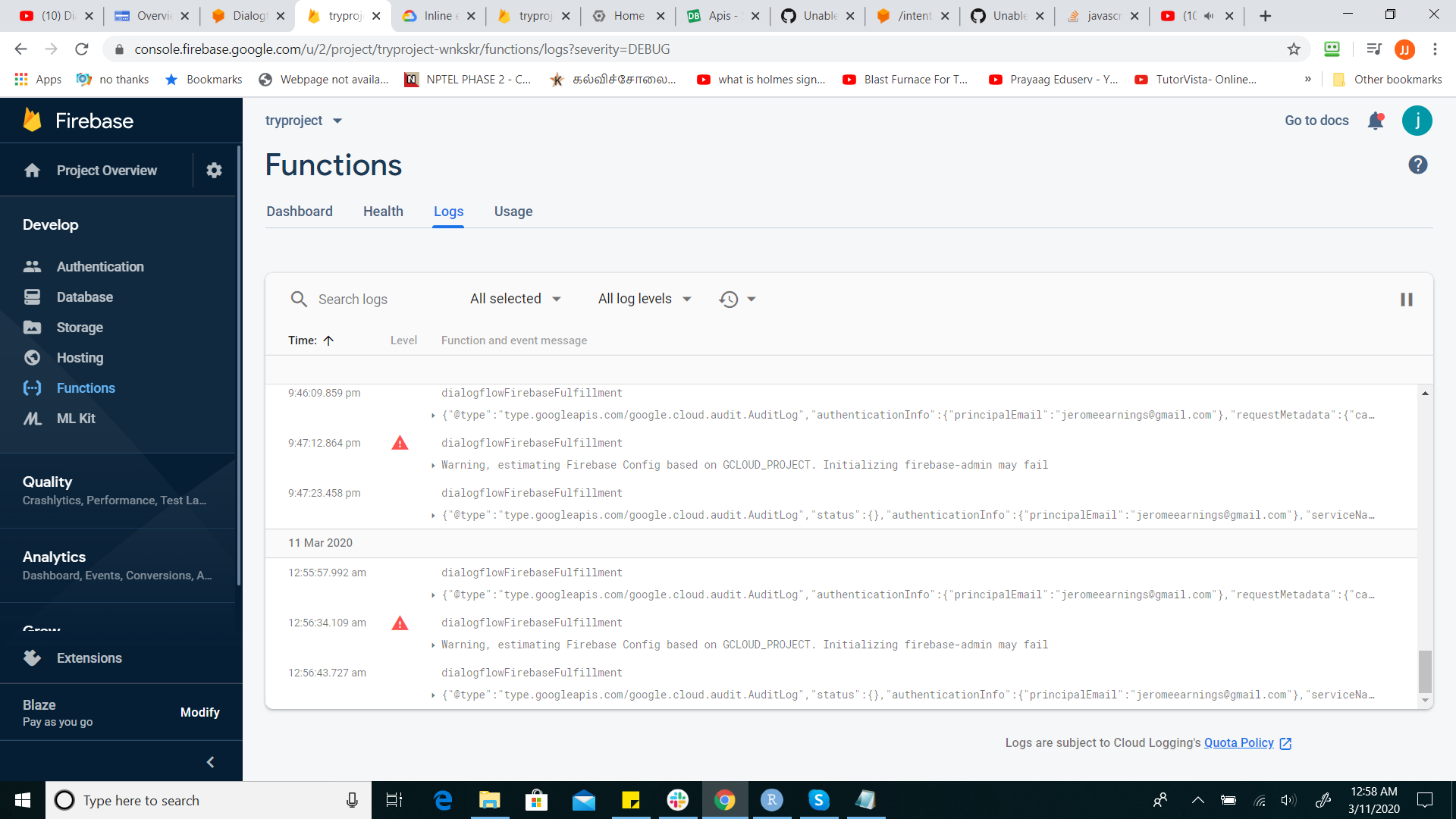 Unable to connect dialogflow with spreadsheet api · Issue #503 · googleapis/nodejs-dialogflow ...