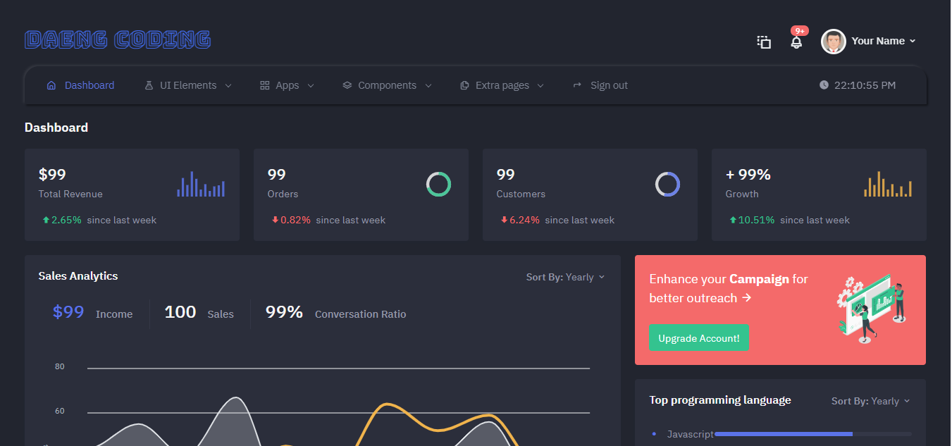 GitHub - rintwo512/admin-dashboard-template-v5: Dark mode responsive ...