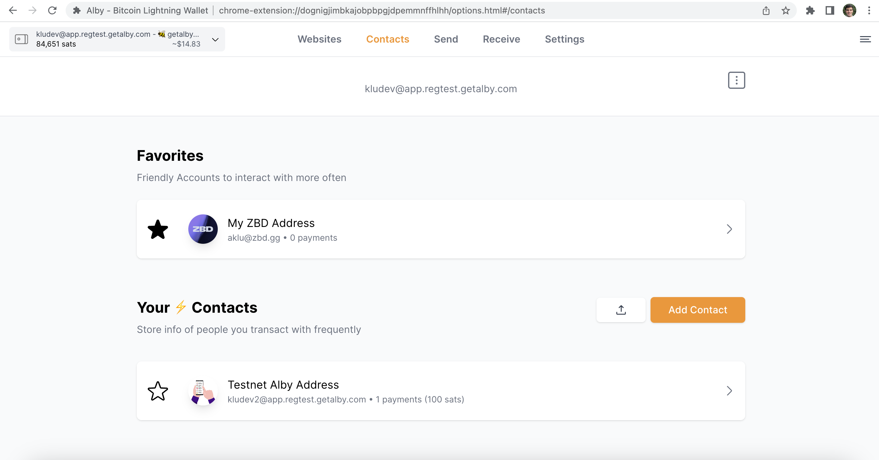 [Epic] Contacts list · Issue #1965 · getAlby/lightning-browser-extension · GitHub