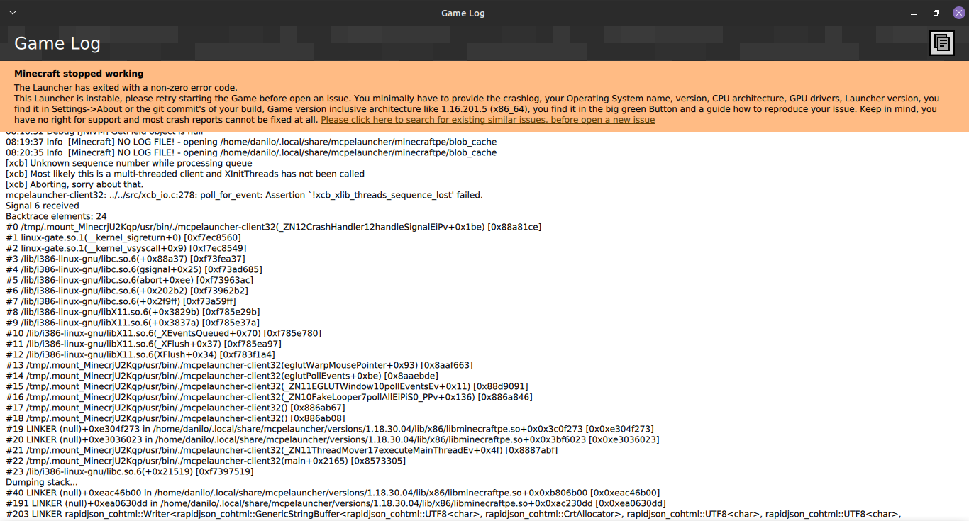 Minecraft stops unexpectedly · Issue #721 · minecraft-linux ...