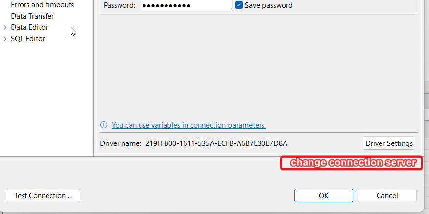 Put "Change connection(s) driver" button to "Connection configuration" interface near the ...