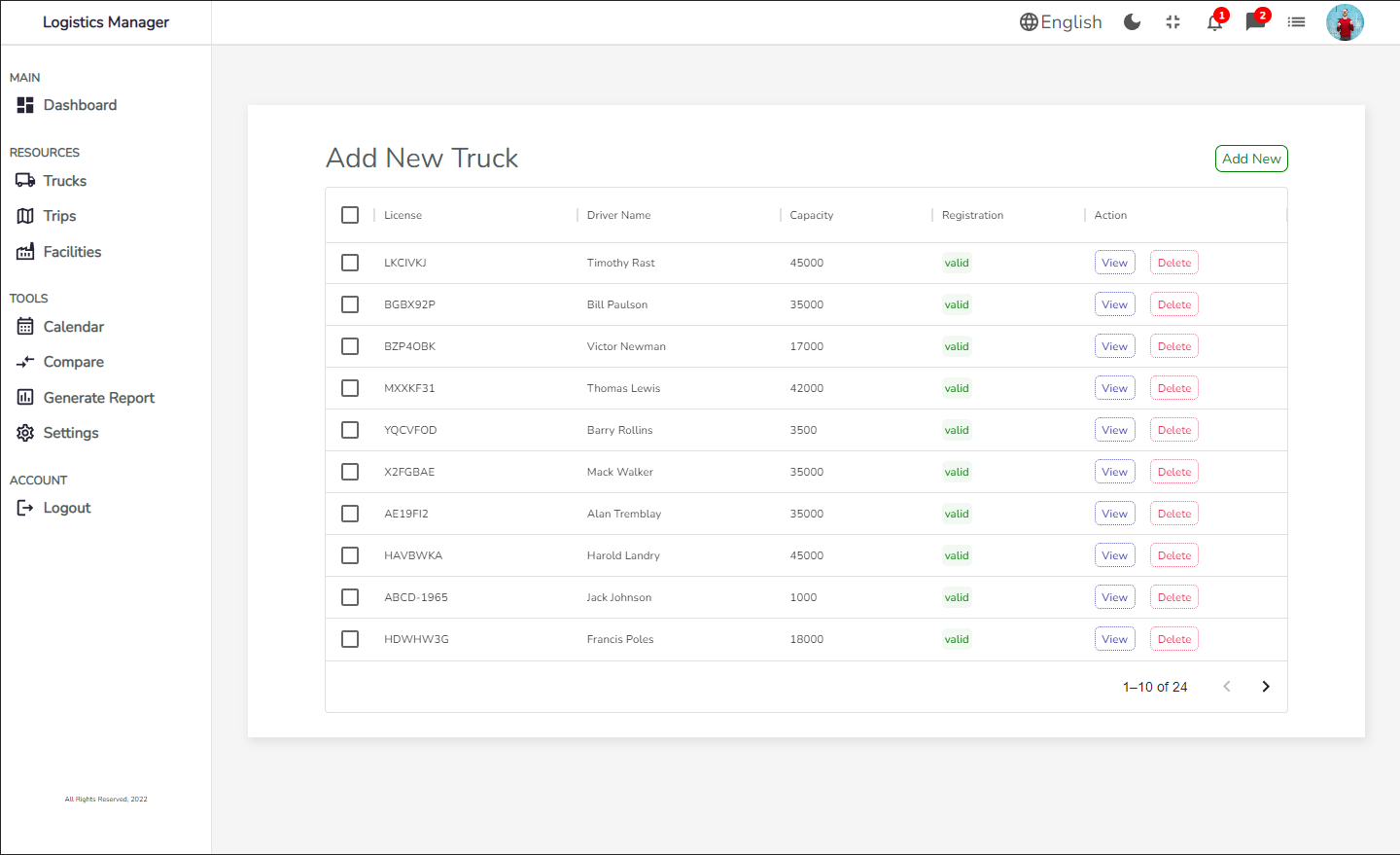 GitHub - jwald3/react-logistics: A logistics dashboard web app built with a React frontend and a ...