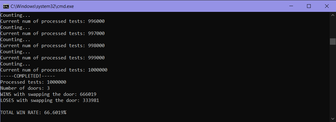 GitHub - admiral2k/Monty-Hall-problem: Simulation of Monty Hall problem with Statistics