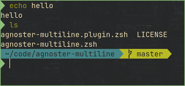 GitHub - mxkrsv/agnoster-multiline: Multiline zsh theme based on Agnoster.
