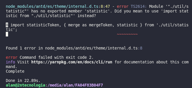 skipLibCheck: false raise error TS2614: Module '"./util/statistic"' has no exported member ...