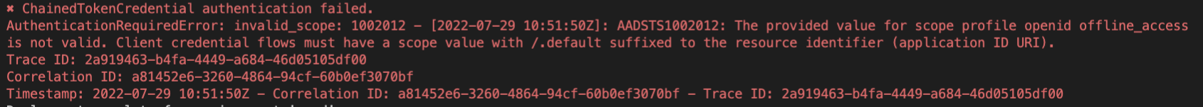 [Bug] Service principal login with EnvironmentCredential or ClientSecretCredential not working ...