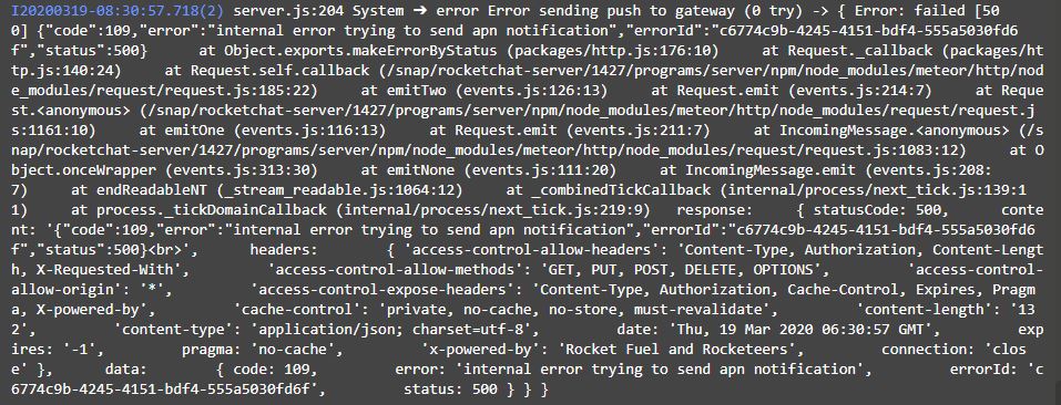 Error sending push to gateway · Issue #16961 · RocketChat/Rocket.Chat ...