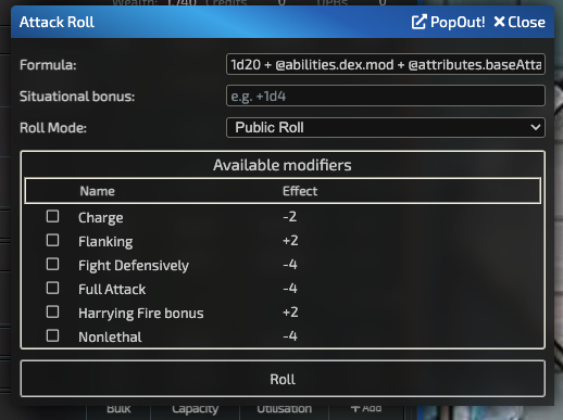 Checking Use Quick roll by Default doesn't allow shift+click to access the modifiers pop up ...