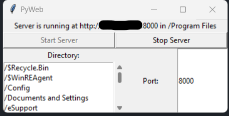GitHub - nunyab1zn3ss/PyWeb: Simple python http server gui for port and directory selection