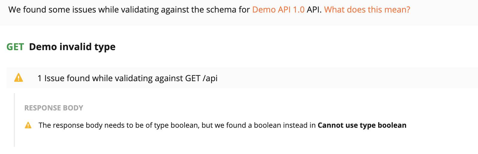 OpenAPI 3.0 does not validate with a boolean response type · Issue #8474 · postmanlabs/postman ...