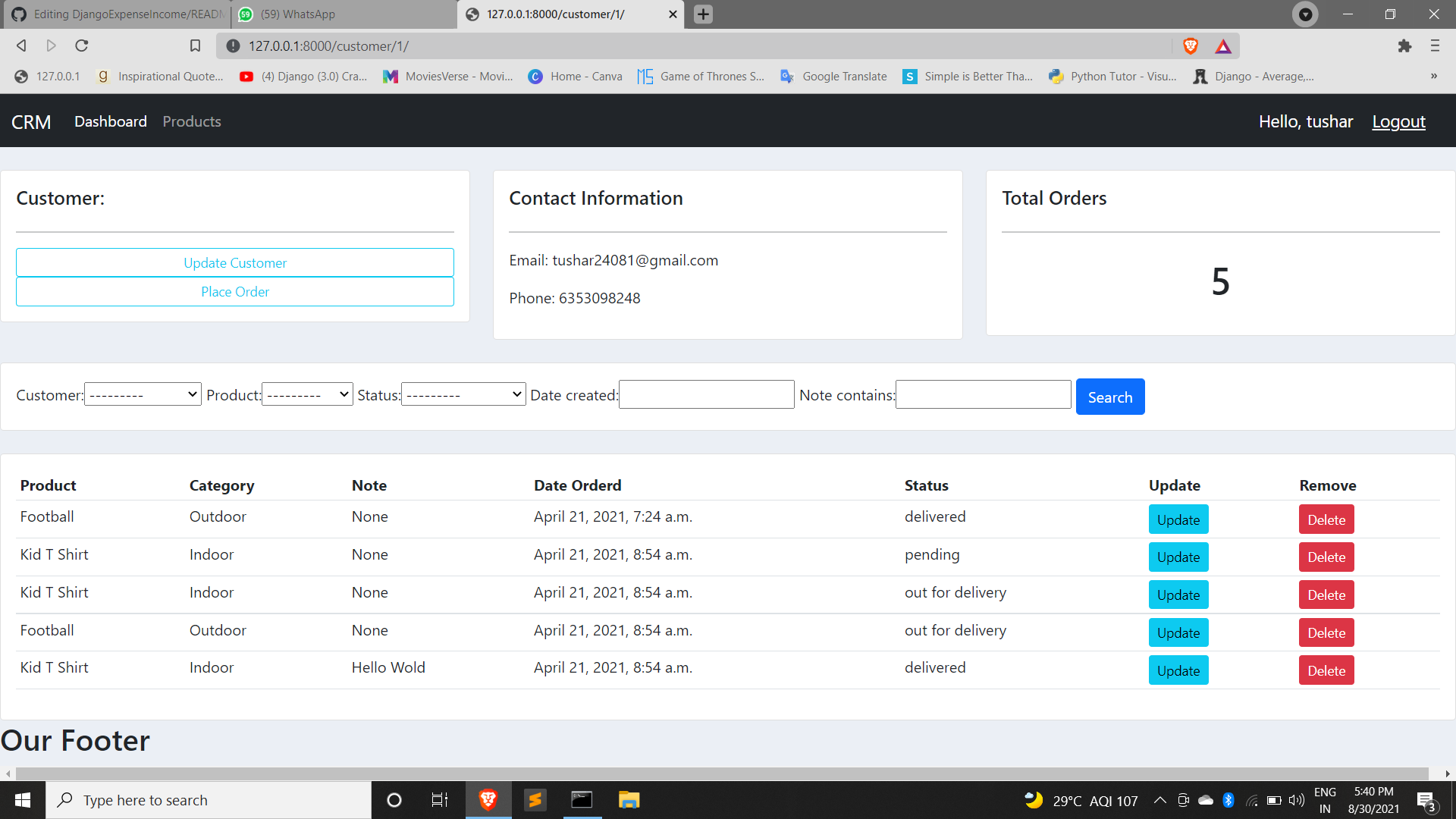 GitHub - tushar-rupani/CRMProduct: A Beginner CRM project, to manage the information of ...