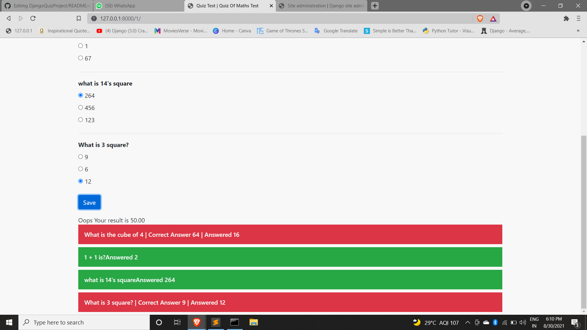 GitHub - tushar-rupani/DjangoQuizProject: Basic quiz project, which can be used in schools or ...