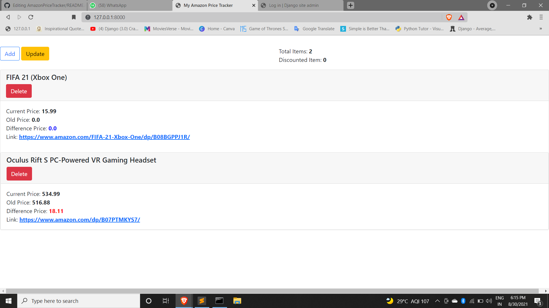 GitHub - tushar-rupani/AmazonPriceTracker: Amazon Price Tracker, a little project about Web ...