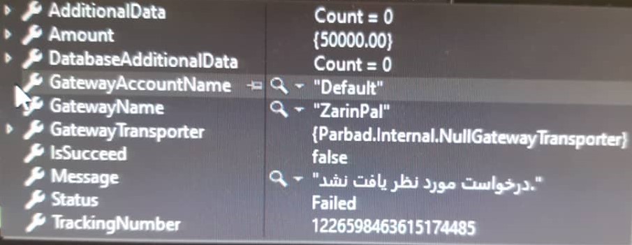 nullGateway در زرین پال و گرفتن کد منفی 11 · Issue #278 · Sina-Soltani/Parbad · GitHub