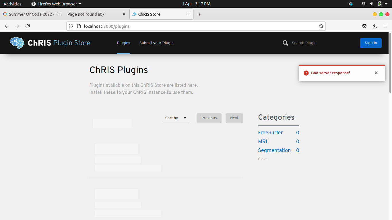 Search remains on page navigation · Issue #10 · FNNDSC/ChRIS_store_ui · GitHub