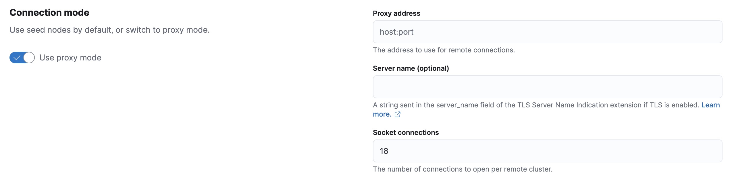 [Remote clusters] Improve Connection mode section in remote cluster ...