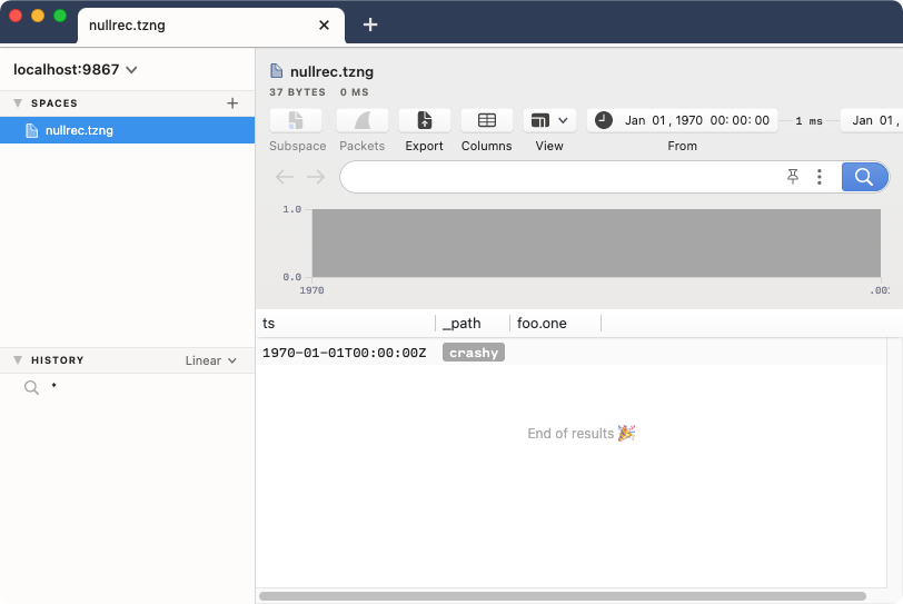 Crash due to "null" value for a record · Issue #1174 · brimdata/zui · GitHub