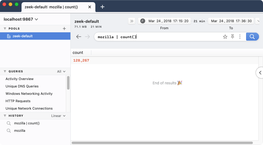 Show how many items were returned from a search · Issue #1779 · brimdata/zui · GitHub