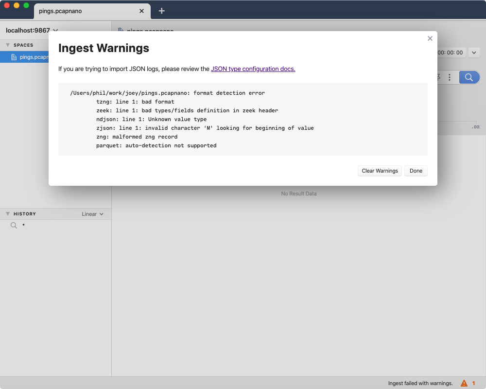 Support import of nanosecond pcap files · Issue #1068 · brimdata/zui · GitHub