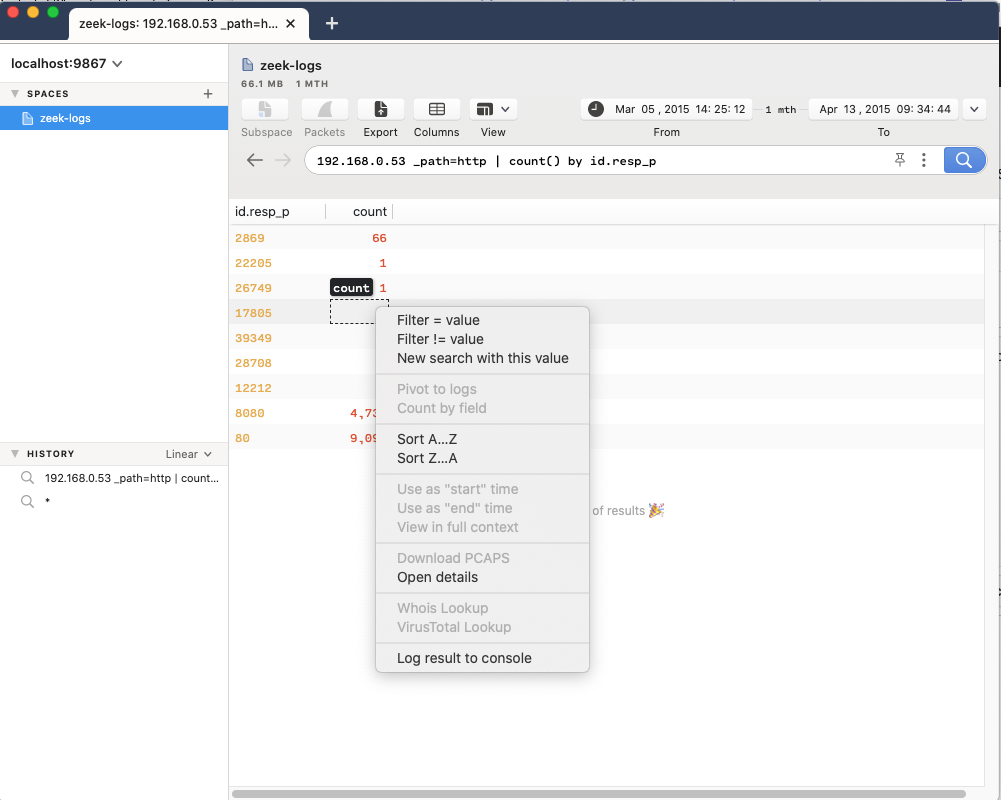 "Pivot to logs" grayed out for entry containing dotted record field · Issue #1141 · brimdata/zui ...