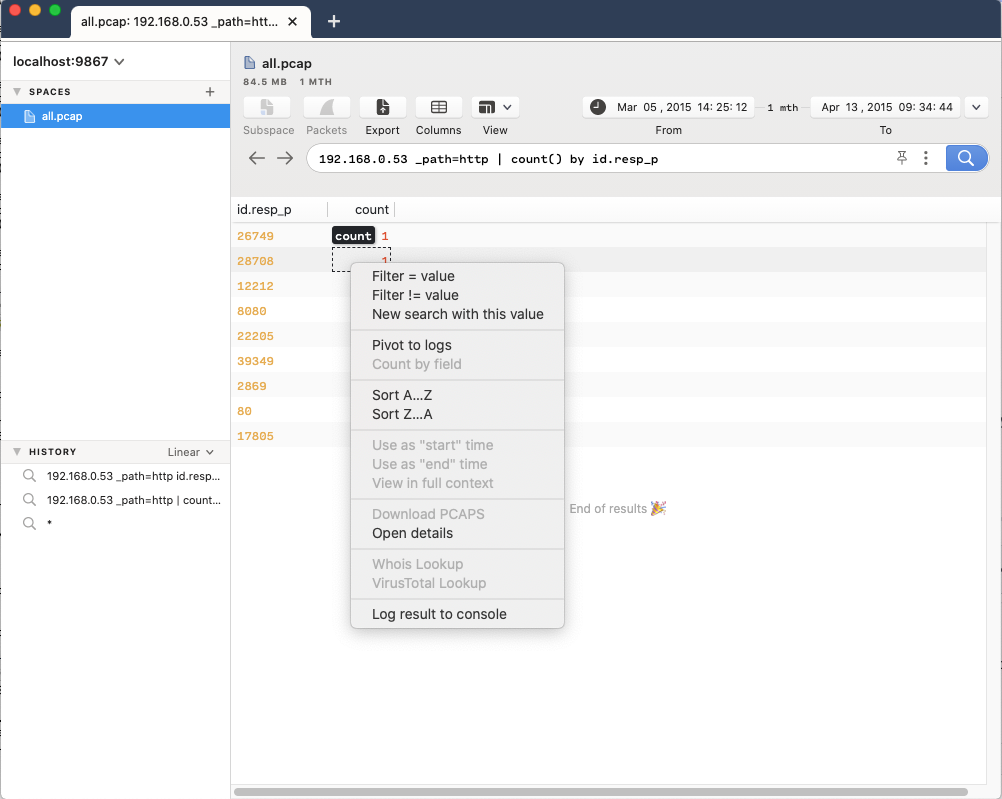 "Pivot to logs" grayed out for entry containing dotted record field · Issue #1141 · brimdata/zui ...