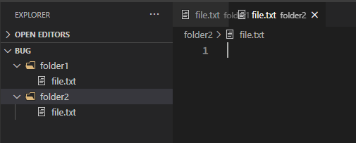Pinned tabs overlap when folder names are visible · Issue #107124 · microsoft/vscode · GitHub