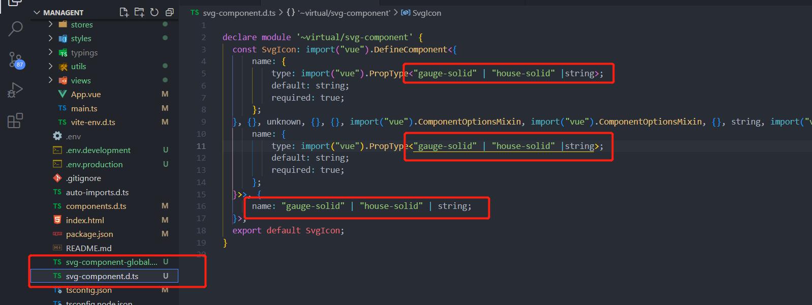 根据配置的生成的.dts文件中的svgicon组件，能否让他的属性name加上一个string类型? · Issue #3 · Jevon617/unplugin-svg-component ...