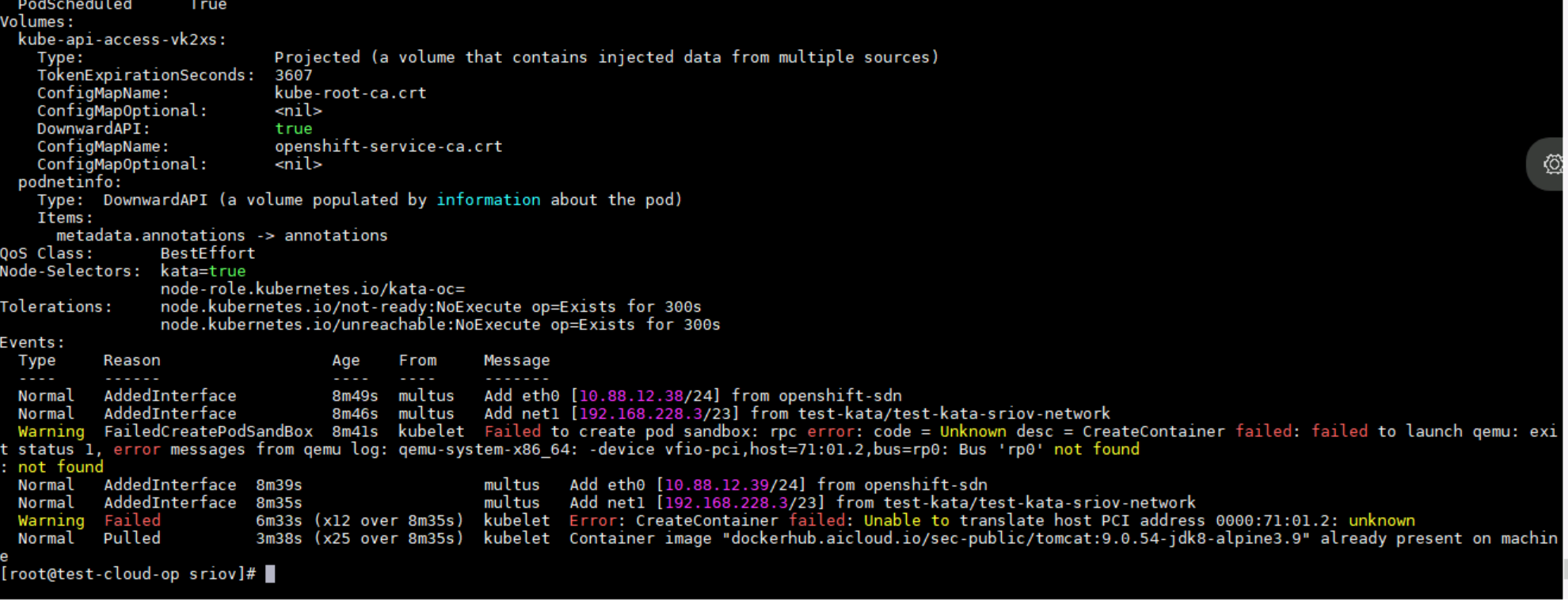 using Mellanox network card in kata containers for sriov , pod cannot be created! · Issue #5676 ...