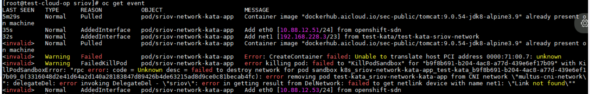 using Mellanox network card in kata containers for sriov , pod cannot be created! · Issue #5676 ...