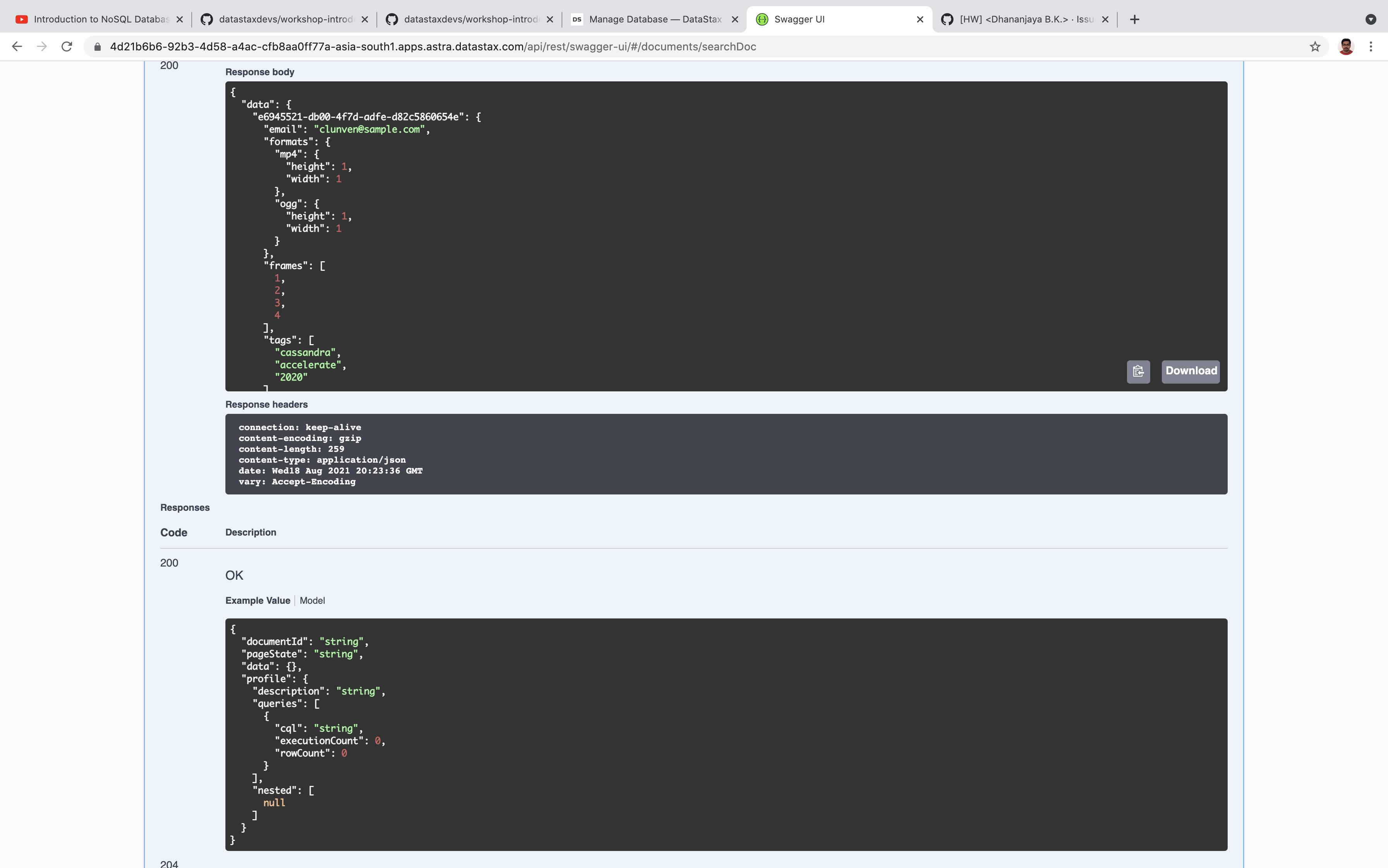 Hw · Issue 508 · Datastaxdevsworkshop Introduction To Nosql · Github