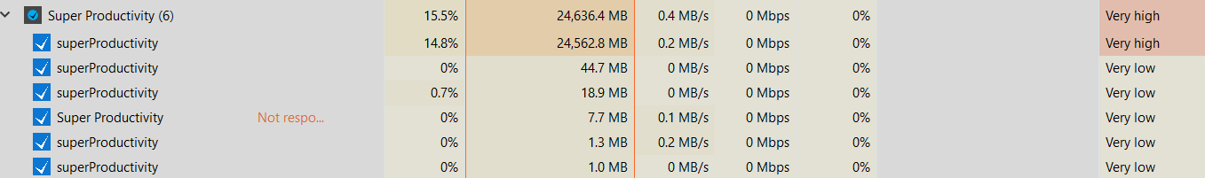 Windows app suddenly uses all the system memory, closing the app doesn't release them · Issue ...