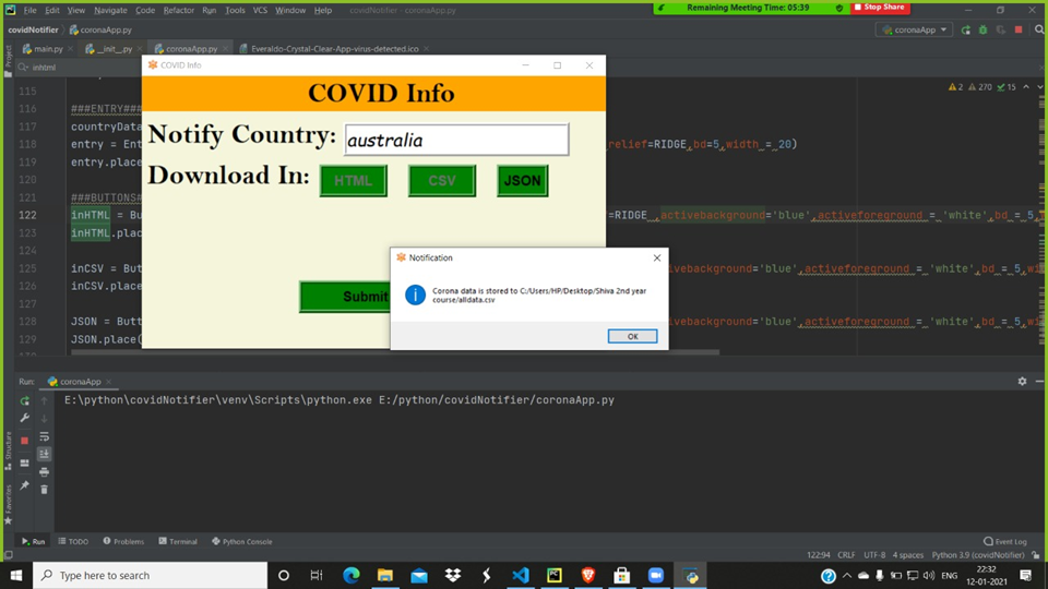 GitHub - Shivamishra21/Covid-Desktop-Notifier: A graphical user ...