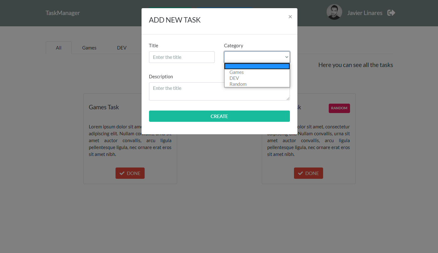 Github Javierscodetask Manager This Project Is A Simple To Do List Developed With Reactjs